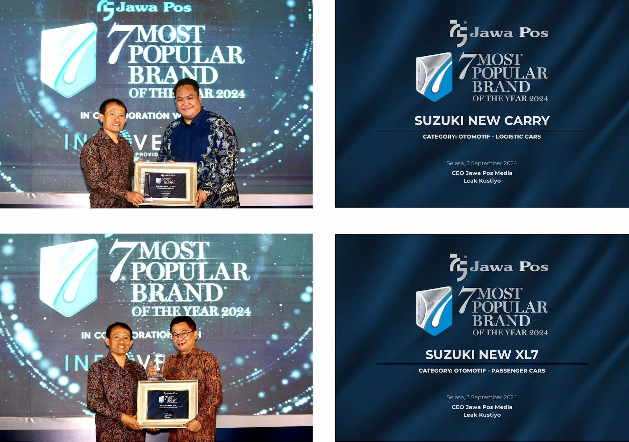 TAMBAH DERETAN PRESTASI, SUZUKI SABET DUA PENGHARGAAN BERGENGSI DI AJANG JAWA POS 7 MOST POPULAR ...